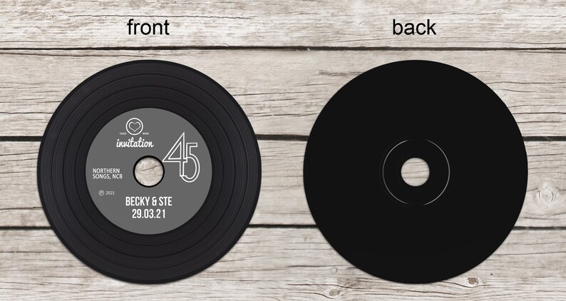 Retro 'vinyl' Record CD Wedding Invitation - Etsy