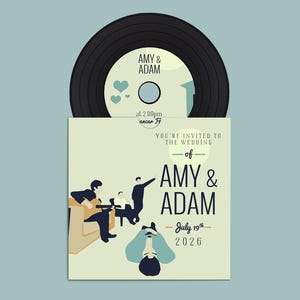Retro Oasis Inspired CD 'vinyl' Wedding Invitation, Personalised CD ...