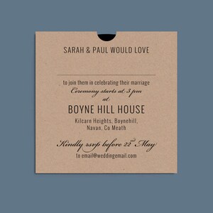Rustic 'vinyl' Record CD Wedding Invitation, Personalised Kraft Sleeves ...