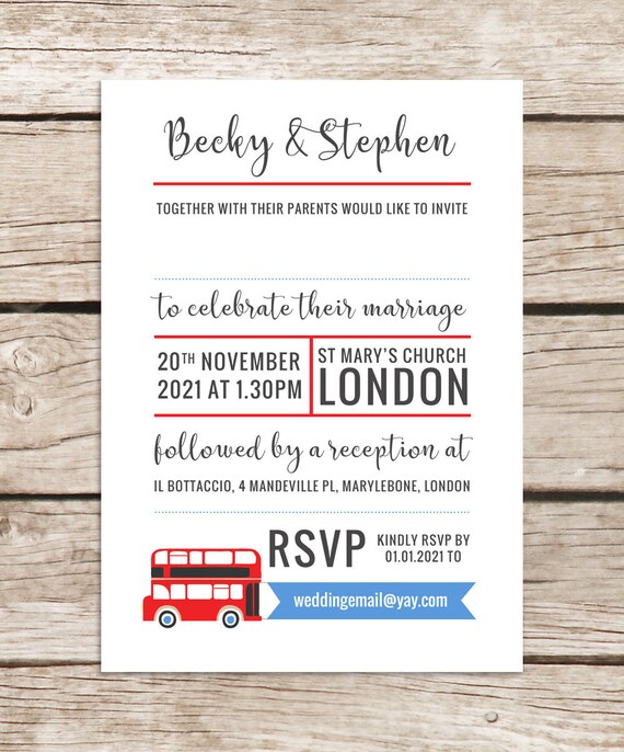British Themed Party Invitations