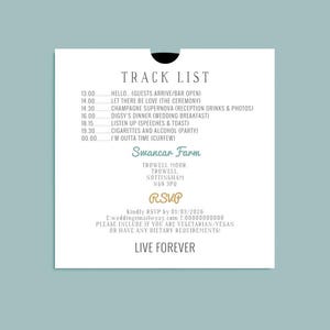 Retro Oasis Inspired CD 'vinyl' Wedding Invitation, Personalised CD ...