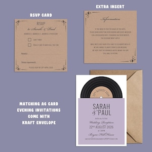 Rustic 'vinyl' Record CD Wedding Invitation, Personalised Kraft Sleeves ...