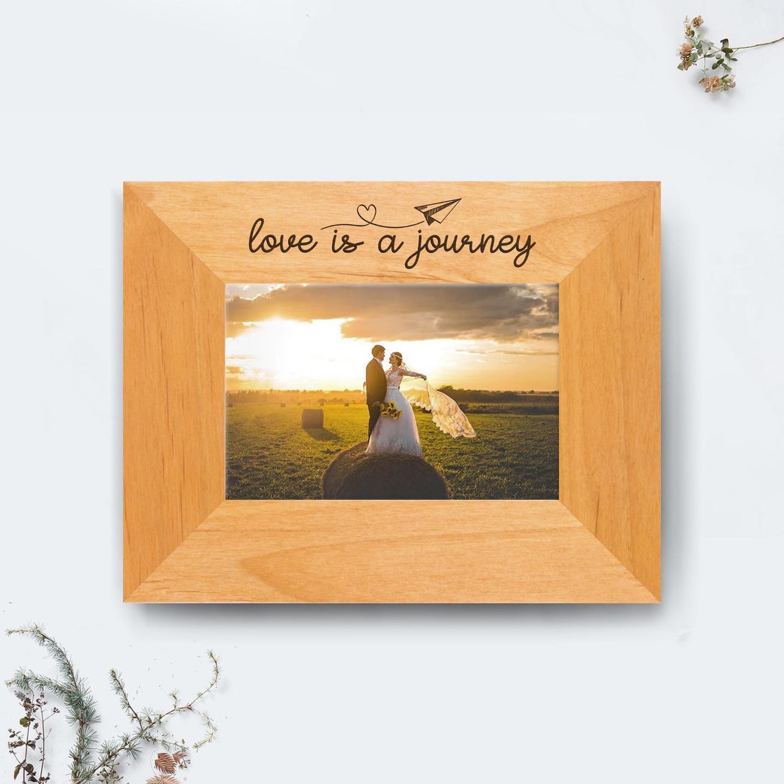 Engraved Love is a Journey Picture Frame for Engagement or Wedding Gift ...