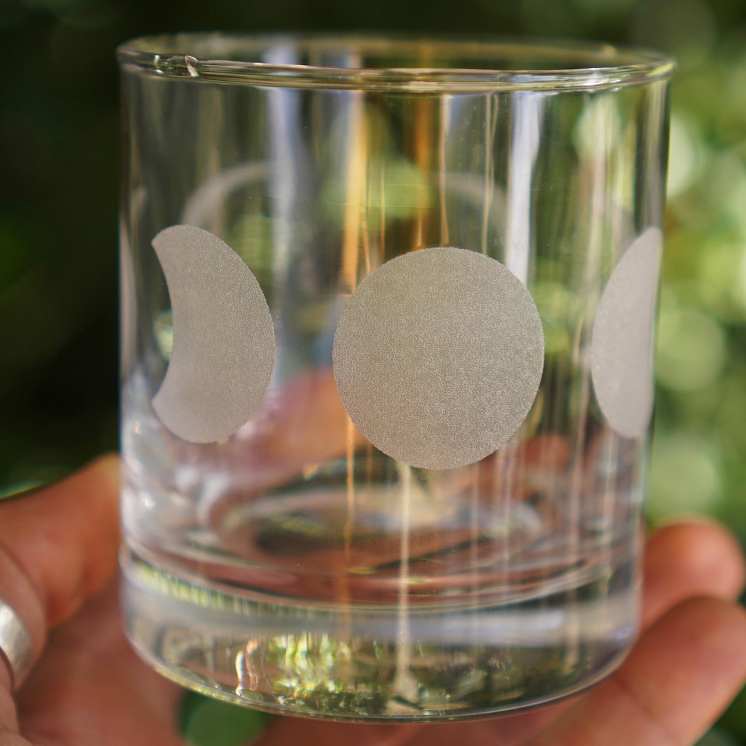 Engraved Moon Phase Whiskey Glass 9 Oz. - Etsy