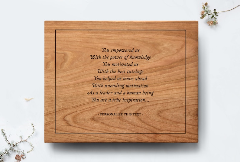 Engraved Poem Personalized Leadership Boss Gift on Natural - Etsy