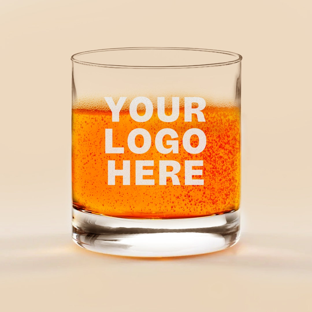 Custom Etched Logo Whiskey Glass: Drinking Gift Idea - Etsy