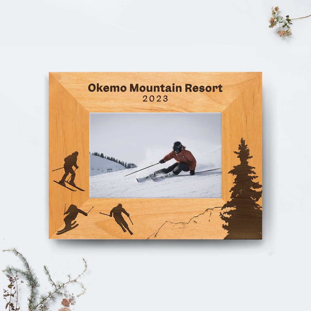 Personalized Skiing Picture Frame Engraved, Gift for Her and Him 4x6 ...
