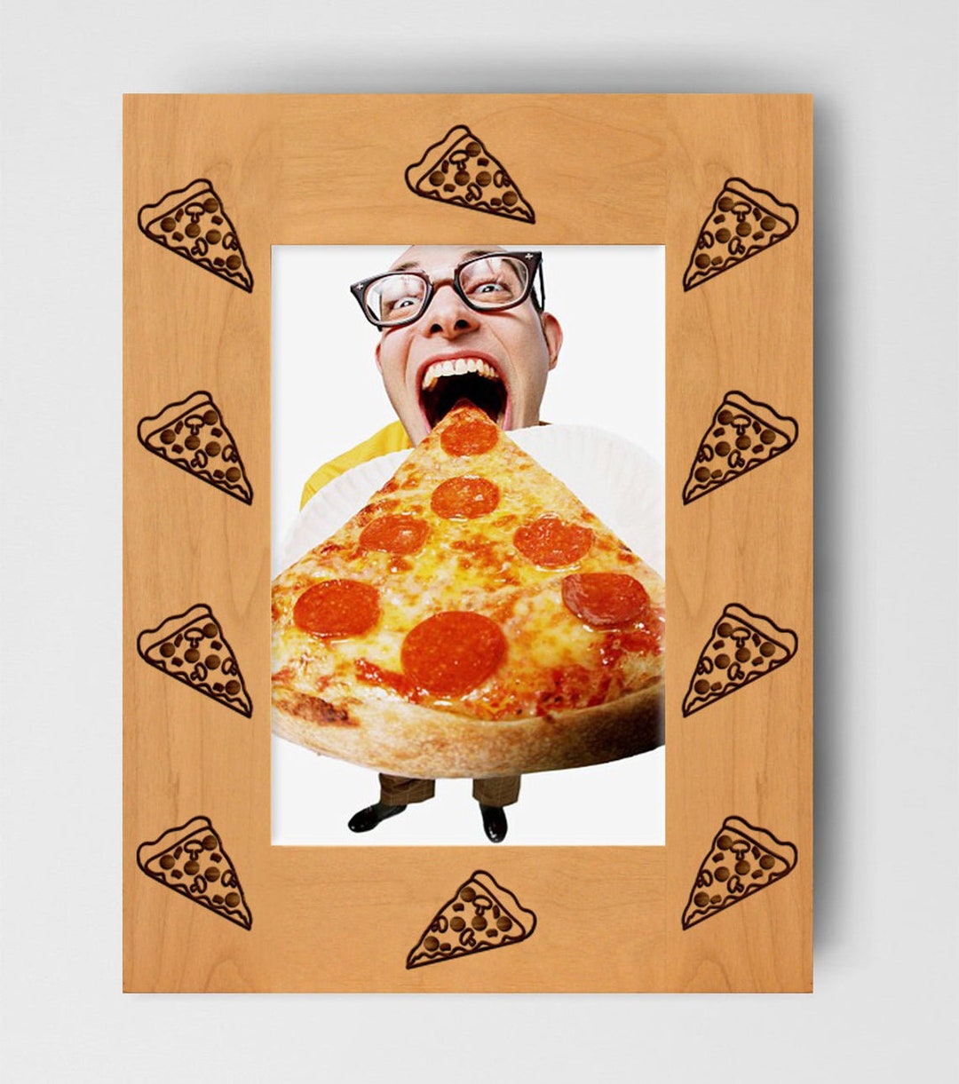 Custom Pizza Picture Frame Engraved, Personalized Funny Gift Idea for a ...