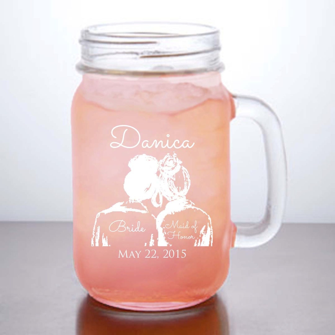 Maid of Honor Gifts: Personalized Mason Jar Mugs, Maid of Honor Gift ...