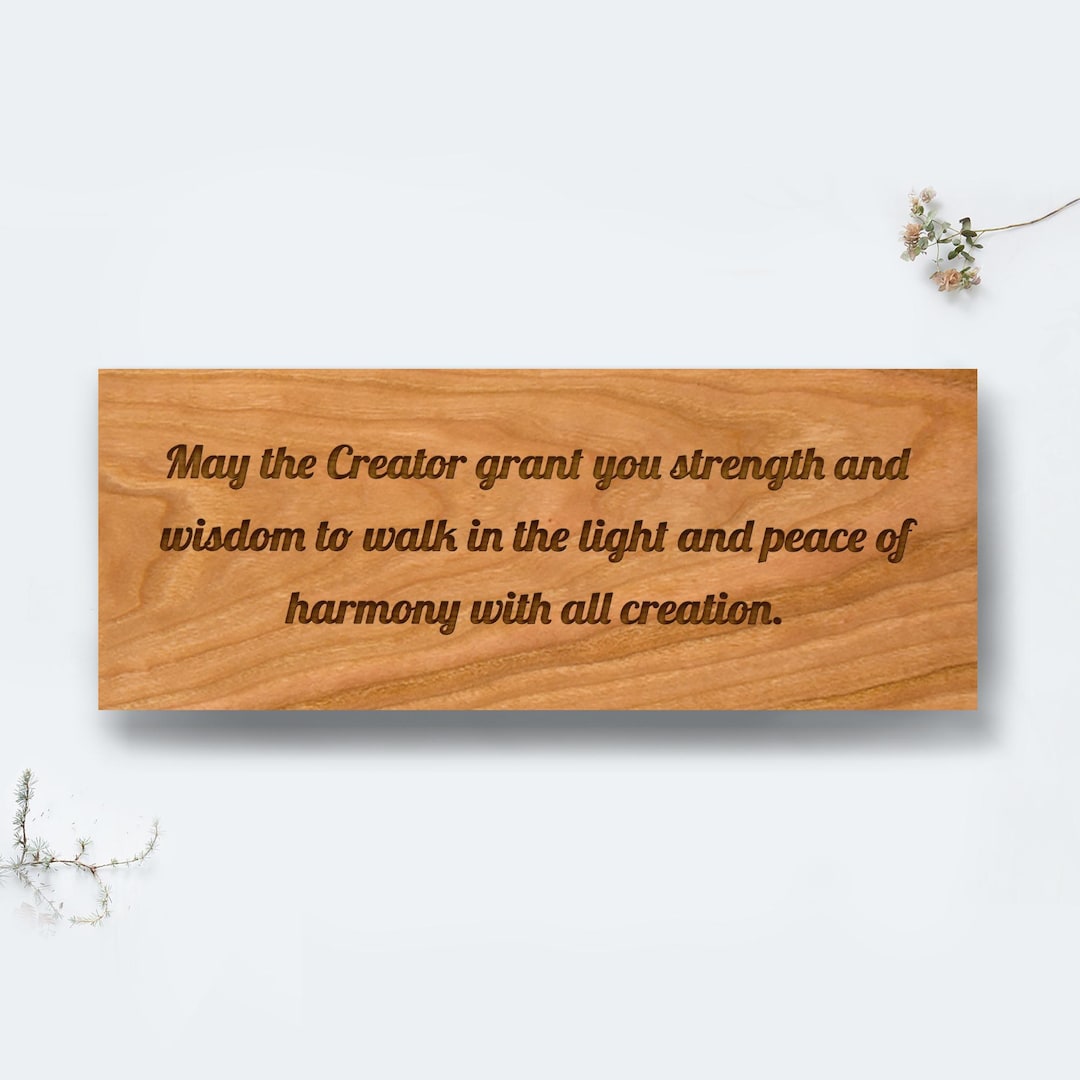 Engraved Native American Blessing Inspirational Quote on Wood 14x5" - Etsy