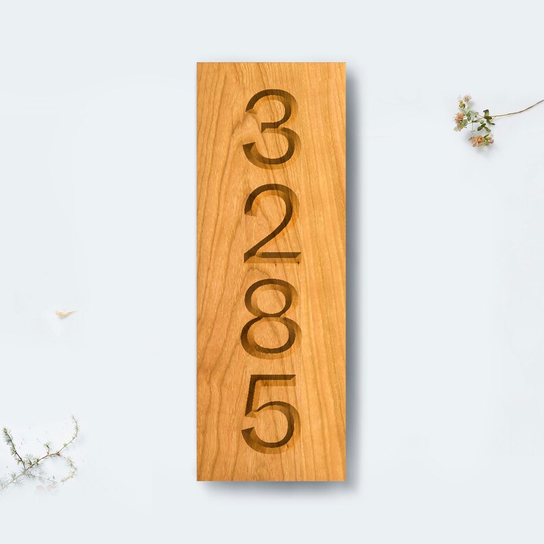 Custom Modern House Number Sign Carved: Vertical Outdoor - Etsy