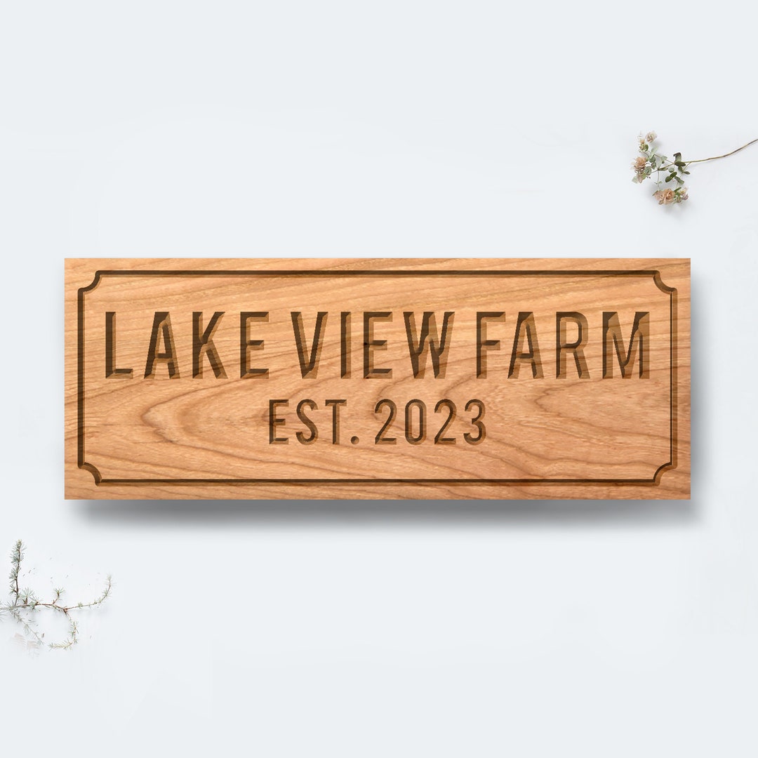 Custom Carved Farm Wood Sign - Personalized Rustic Ranch Wall Decor - Etsy