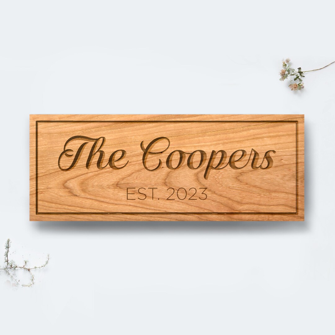 Personalized Last Name Wooden Sign, Custom Carved Family Wall Decor ...