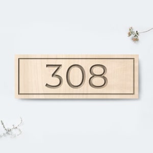 Custom House Numbers Wood Sign, Personalized CNC Carved Address Plaque ...