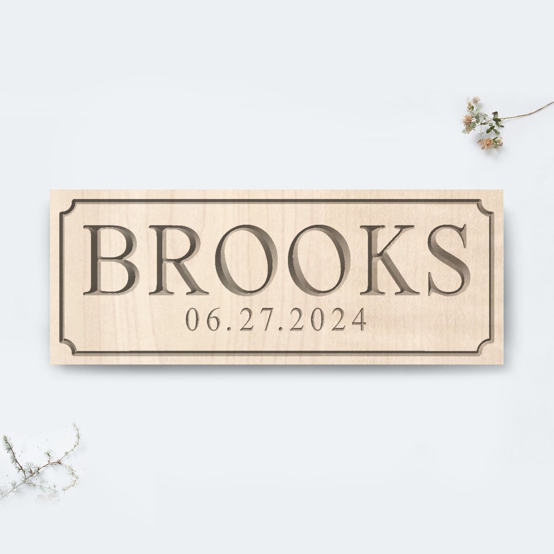 Custom Wedding Name Wood Sign Carved With Border 18x7" - Etsy