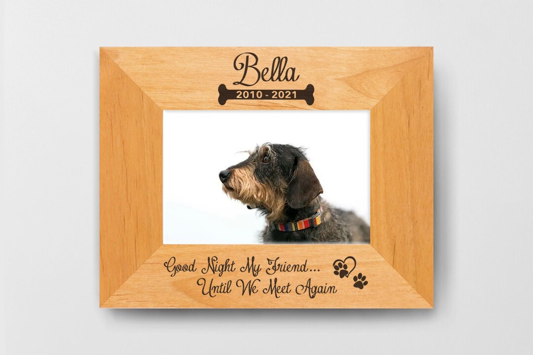 Personalized Memorial Pet Picture Frame, Custom Engraved Dog Lover Gift ...