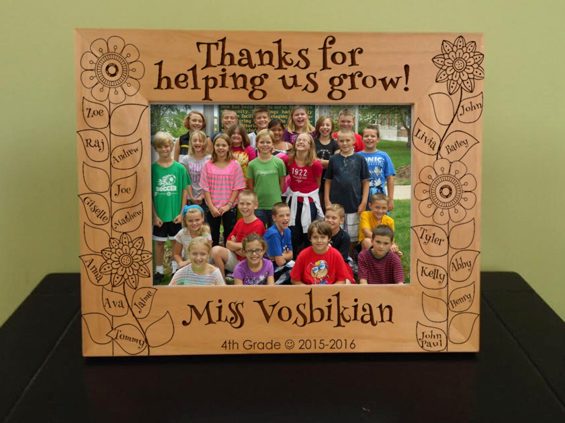 Personalized Teacher Picture Frame Engraved Thank You Photo - Etsy
