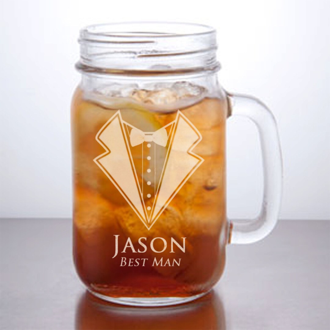 Groomsmen Gifts: Bow Tie Tuxedo, Personalized Mason Jar Mugs, Tuxedo ...