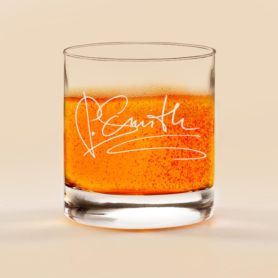 Custom Engraved Signature Whiskey Glass, Handwriting Gift for Him - Etsy
