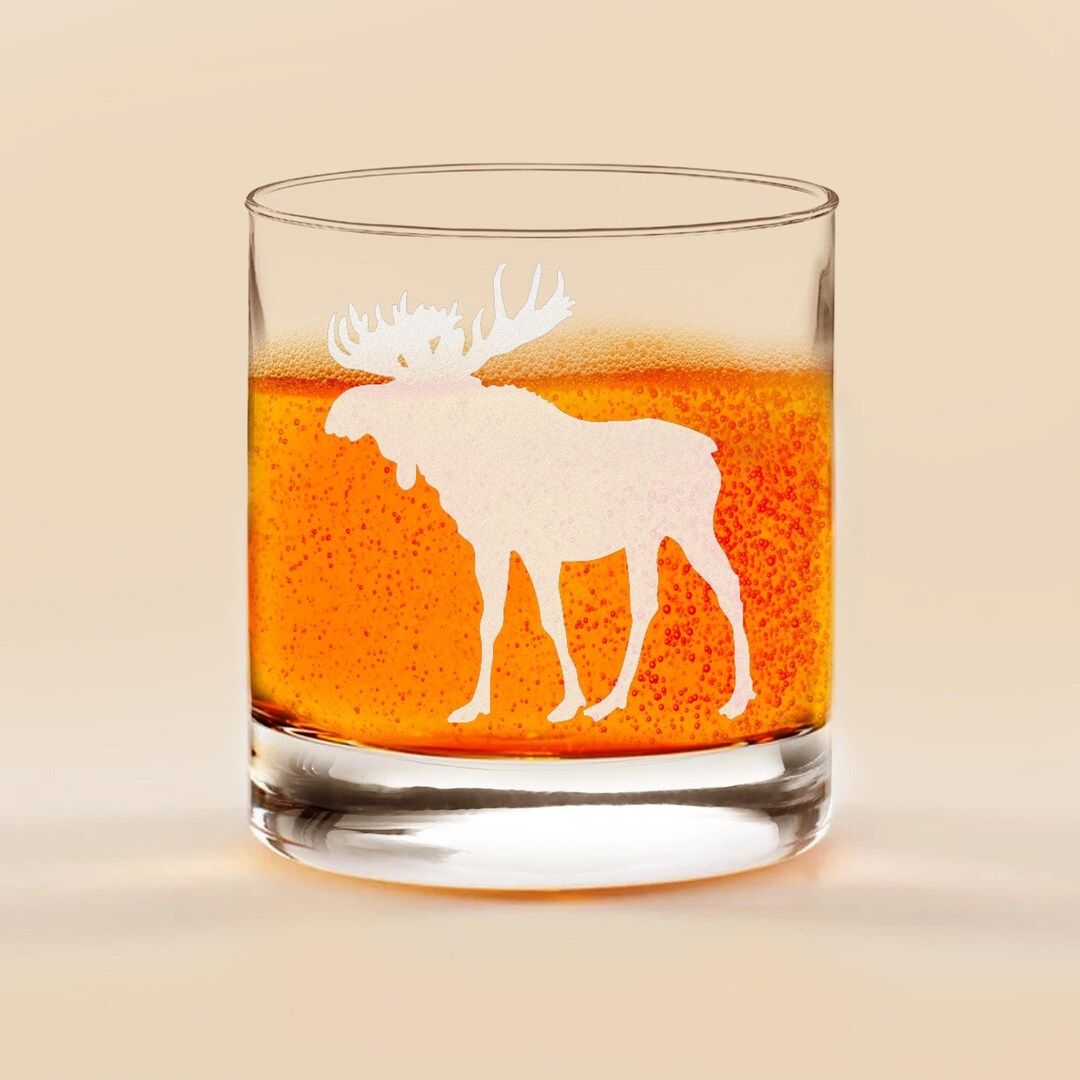 Moose Engraved Whiskey Glass 9 Oz. Gift for Men - Etsy