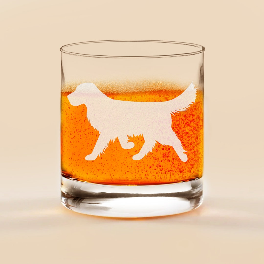 Etched Golden Retriever Whiskey Glass, Unique Gift for Dog Owners - Etsy