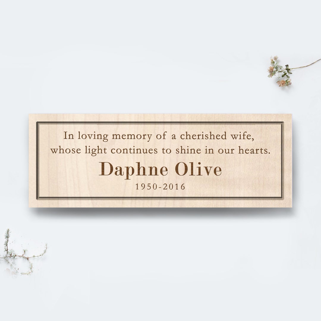 Personalized in Loving Memory Memorial Keepsake Wood Plaque Engraved - Etsy