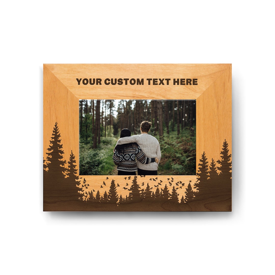 Personalized Forest Picture Frame: Engraved Wedding Gift Idea for ...