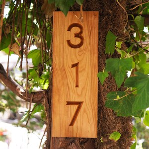 Custom Modern House Number Sign Carved: Vertical Address Plaque for ...