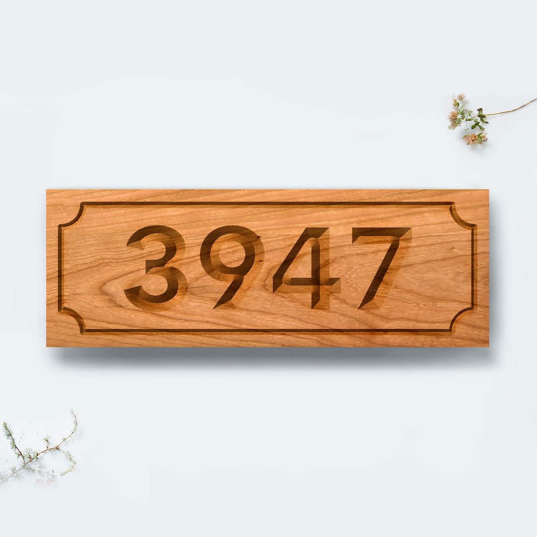 Custom Wood House Number Sign Carved 5x14 Inches - Etsy