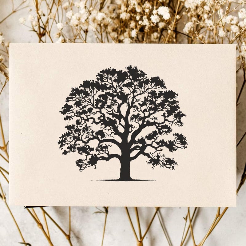 Tree Rubber Stamp - Etsy