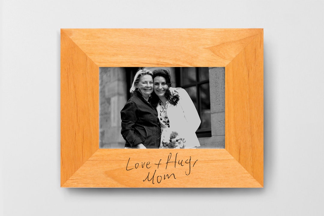 Custom Handwriting Picture Frame Engraved on Wood, Personalized ...