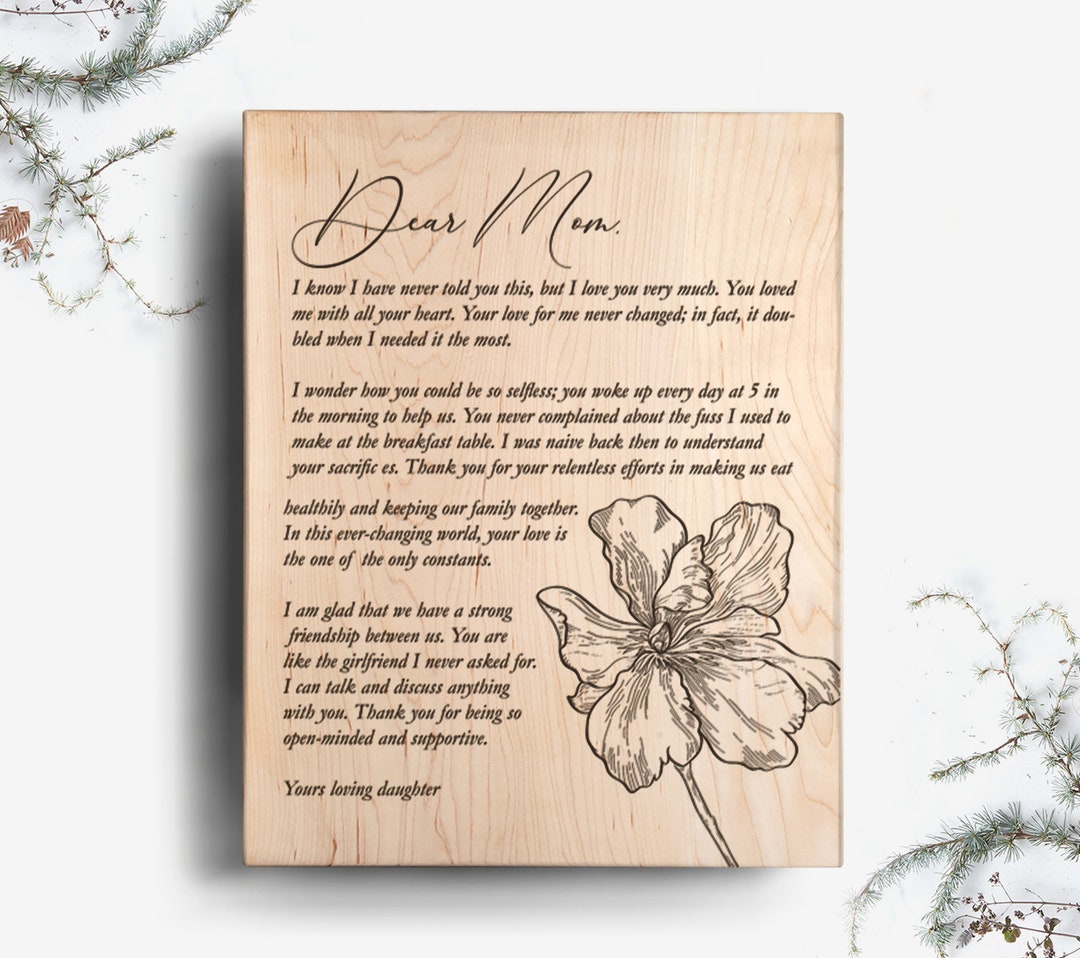A Letter to Mom Personalized Mothers Day Gift, Personalized Gift for ...
