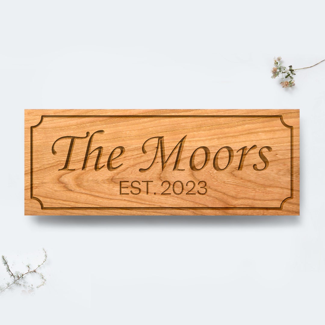 Custom Carved Natural Wood Sign: Personalized Wedding Gift 18x7 Inches ...