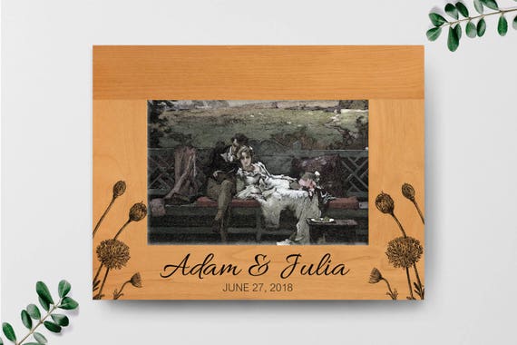 Personalized Dandelion Picture Frame Wood Photo Frame | Etsy