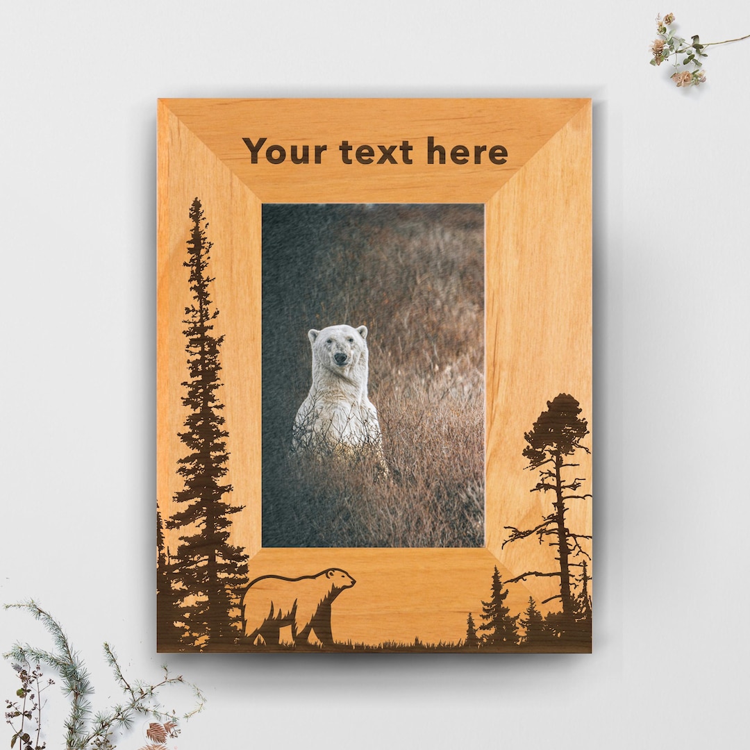 Personalized Polar Bear Picture Frame Engraved 4x6/5x7/8x10" - Etsy