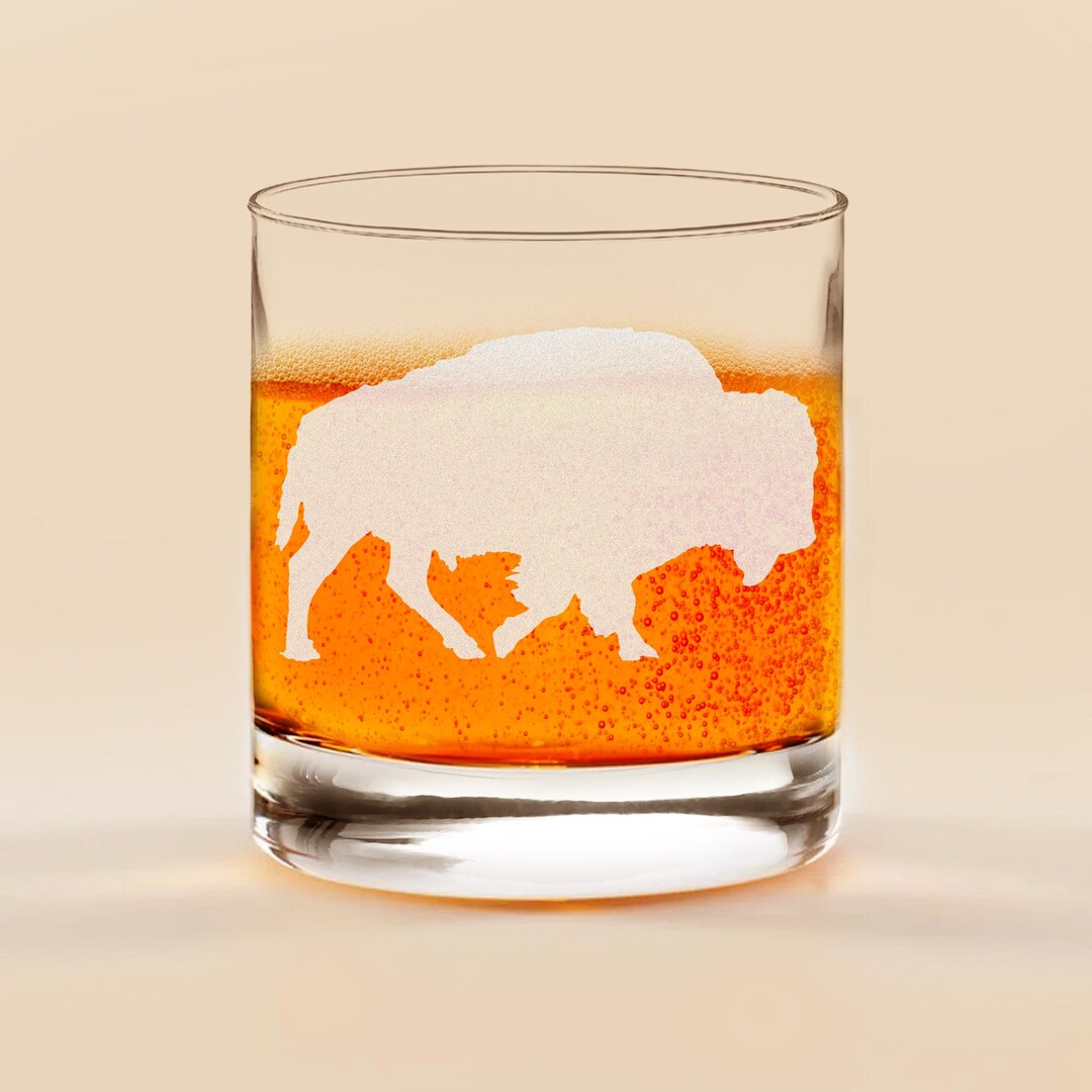 Bison - Buffalo Engraved Whiskey Glass 9 Oz. - Etsy