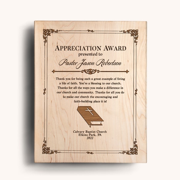 Personalized Appreciation Plaque - Etsy