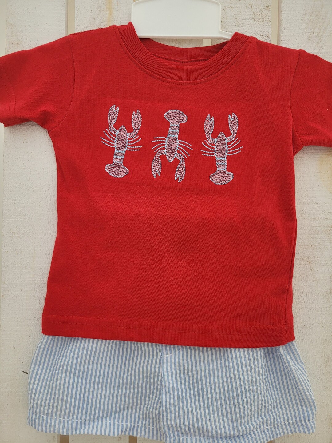 Crawfish Outfit W/seersucker Shorts - Etsy