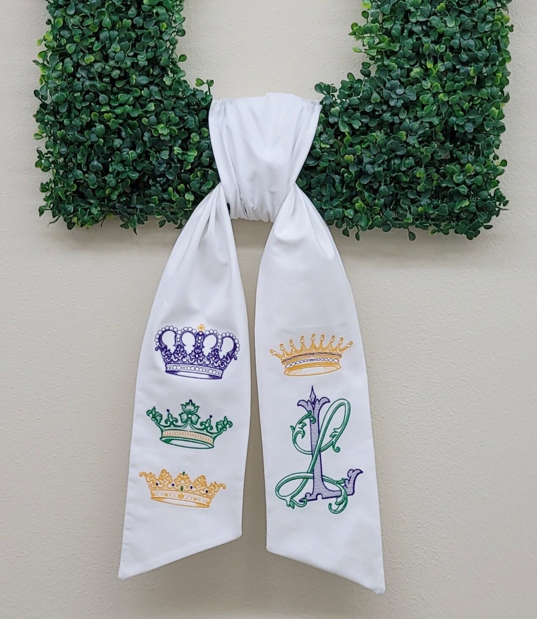 Wreath Sash Mardi Gras Crowns Personalized Antique Chic - Etsy