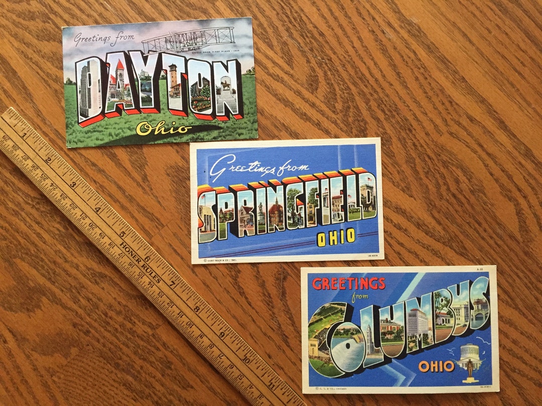 Set of 3 Vintage BIG LETTER Postcards Original & Unused, Featuring ...
