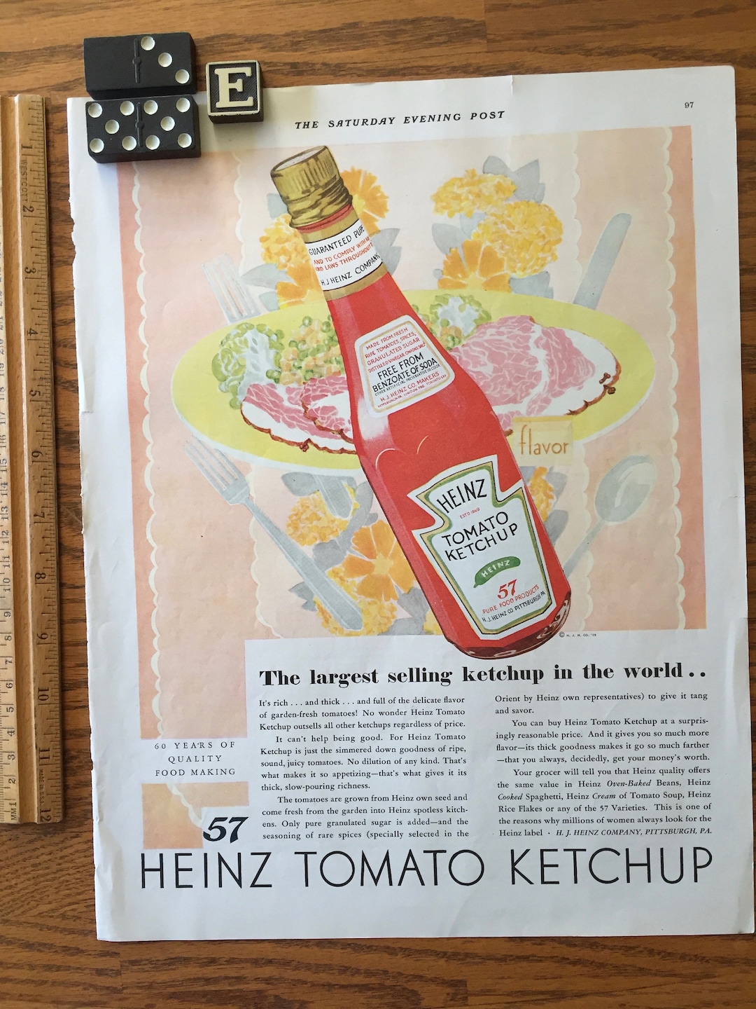 Heinz 57 Ketchup Ad Iconic 1920s Madison Avenue Advertisement 1920s Art ...
