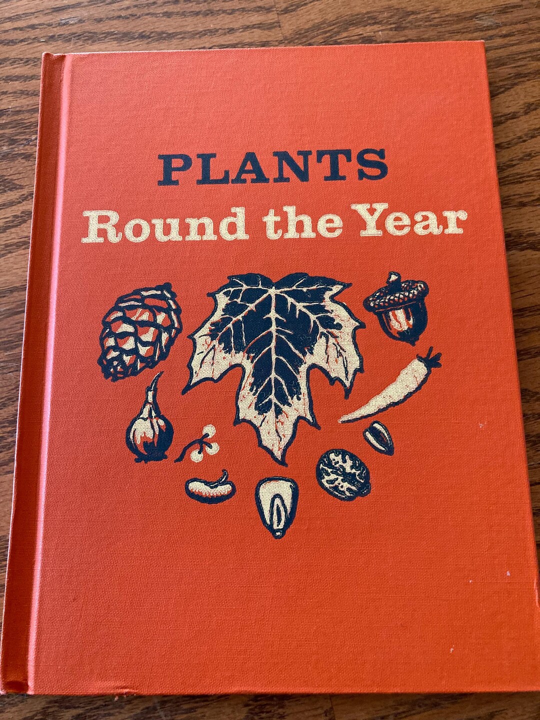 Loving 1950's Bright Orange Book, Decor, Child's Book plants Round the ...