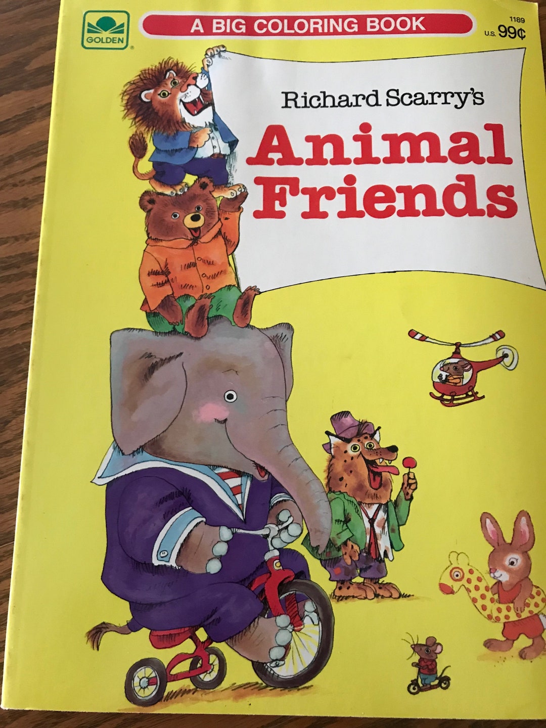 Rare Richard Scarry's Animal Friends Big Coloring Book, Retro 1980's ...