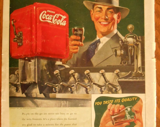 Classic Old Ads: 1940s Coca Cola Ad to Frame, Vintage Men's Fashion ...