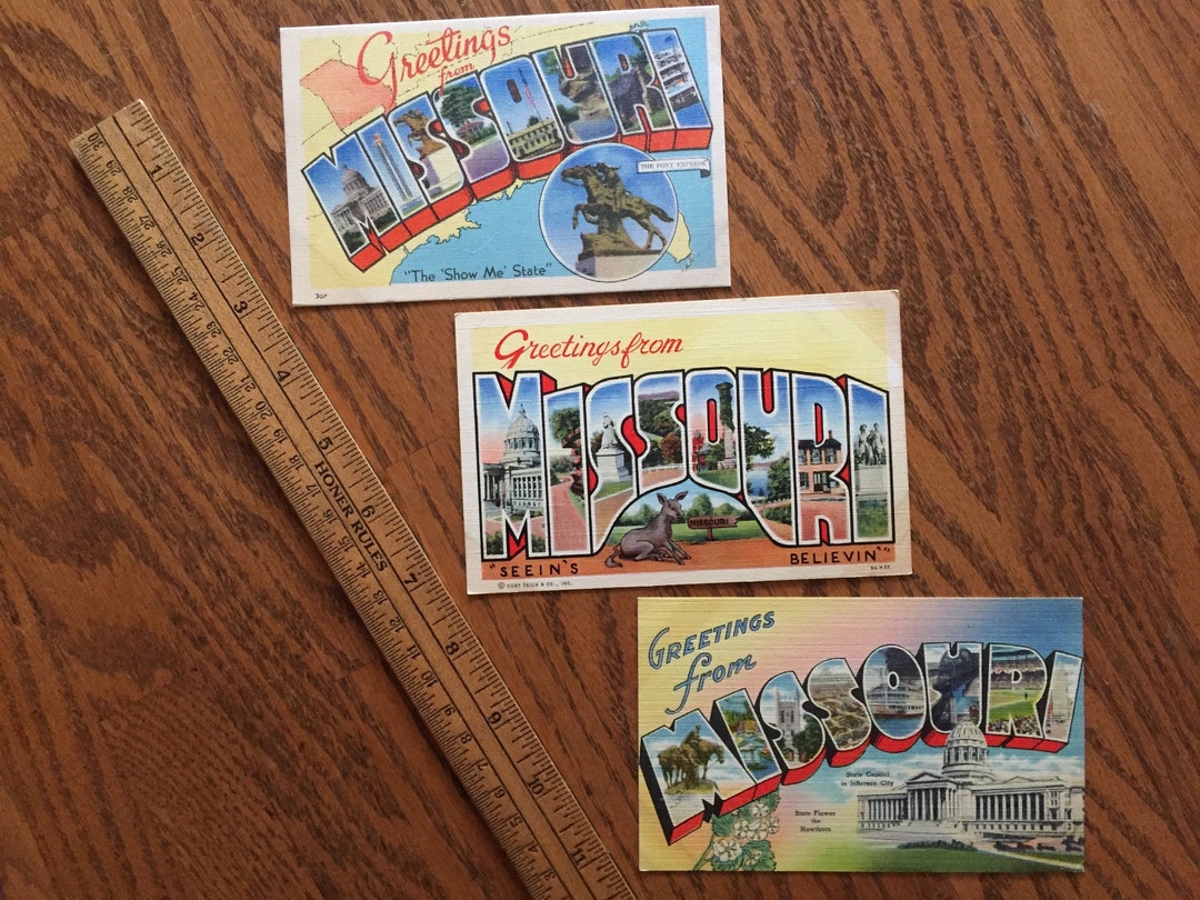 Set of 3 Vintage BIG LETTER Postcards Original & Unused, Featuring ...