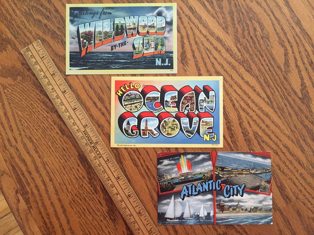 Set of 3 Vintage BIG LETTER Postcards Original & Unused, Featuring ...