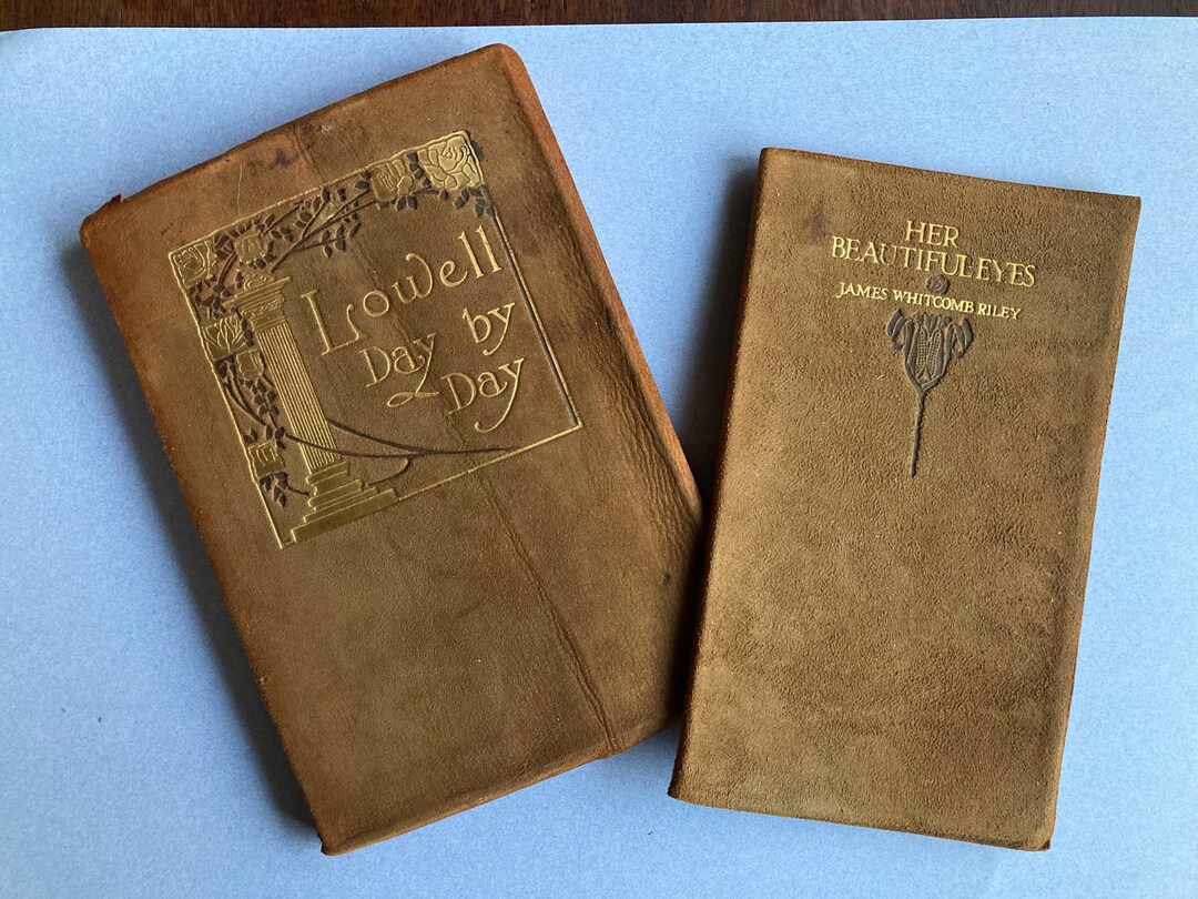 Two Old Beautiful Leather Poetry Books, Valentine's Day Gift, Love Gift ...