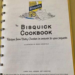 1964 Classic American Cookbook "the Bisquick Cookbook From Betty ...