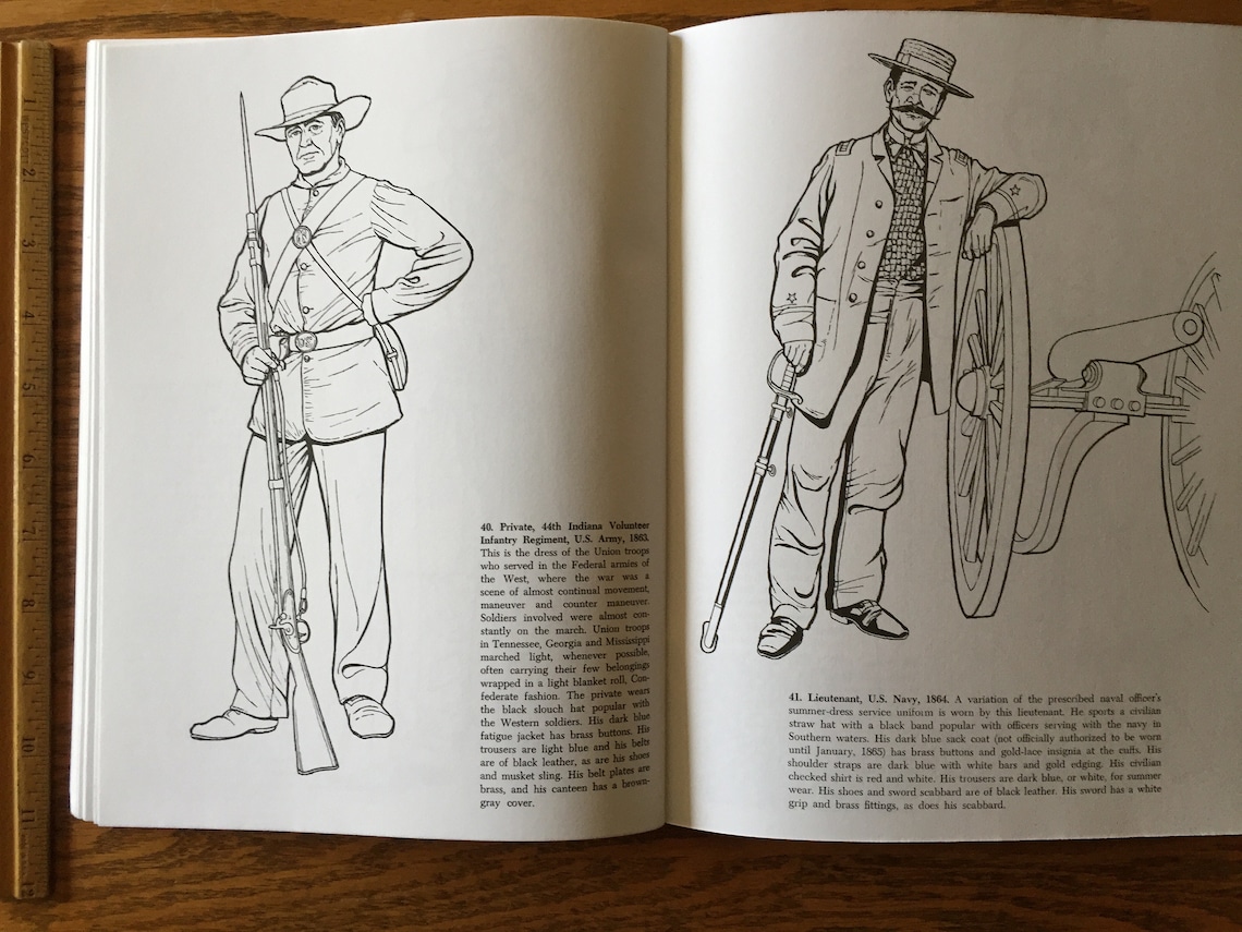 Civil War Uniform Coloring Book Confederate Uniforms | Etsy