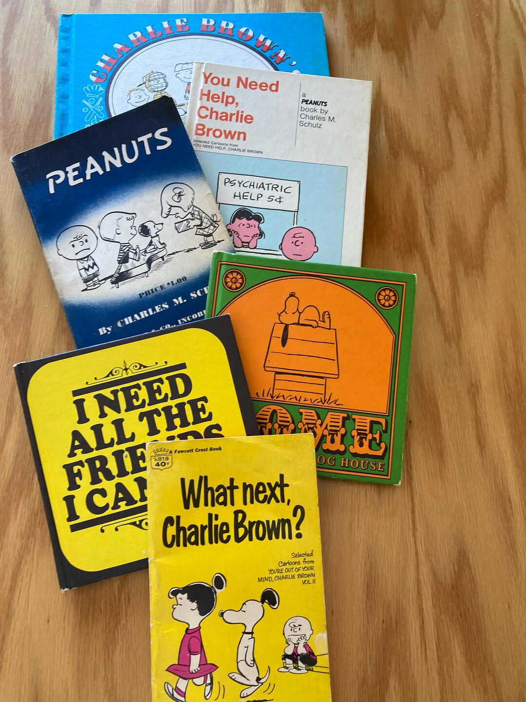 Love Charlie Brown, Peanuts Gang 6 Charles Schulz Books 1960's & 1970's ...